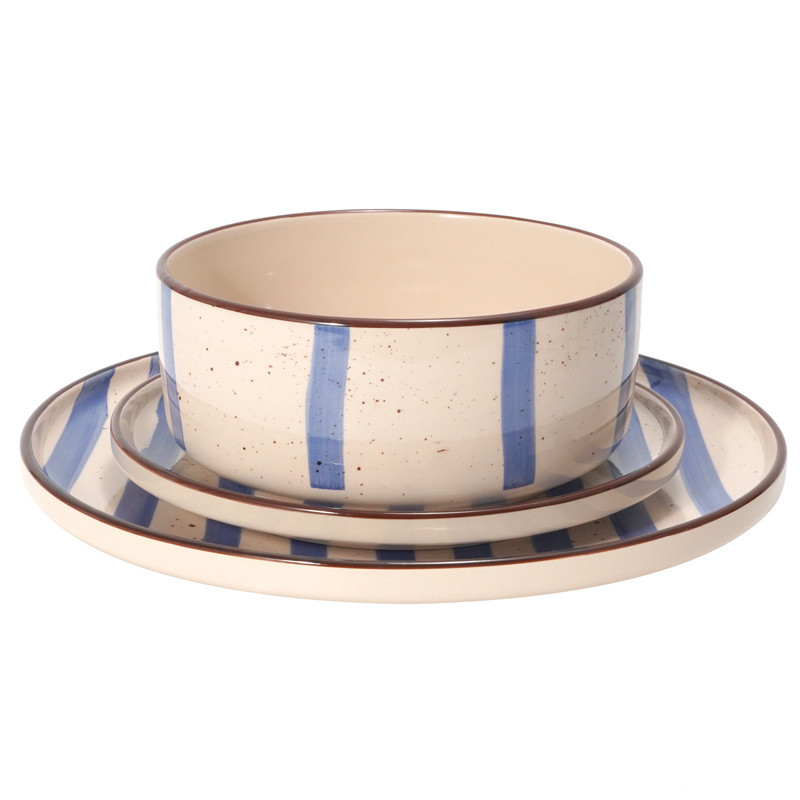 Set vaisselle 12 pieces rayures