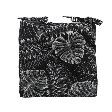 Coussin de chaise tropical noir