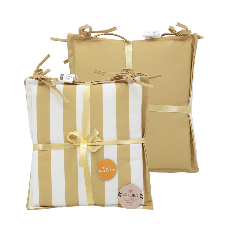 Set x2 galette de chaise rayee