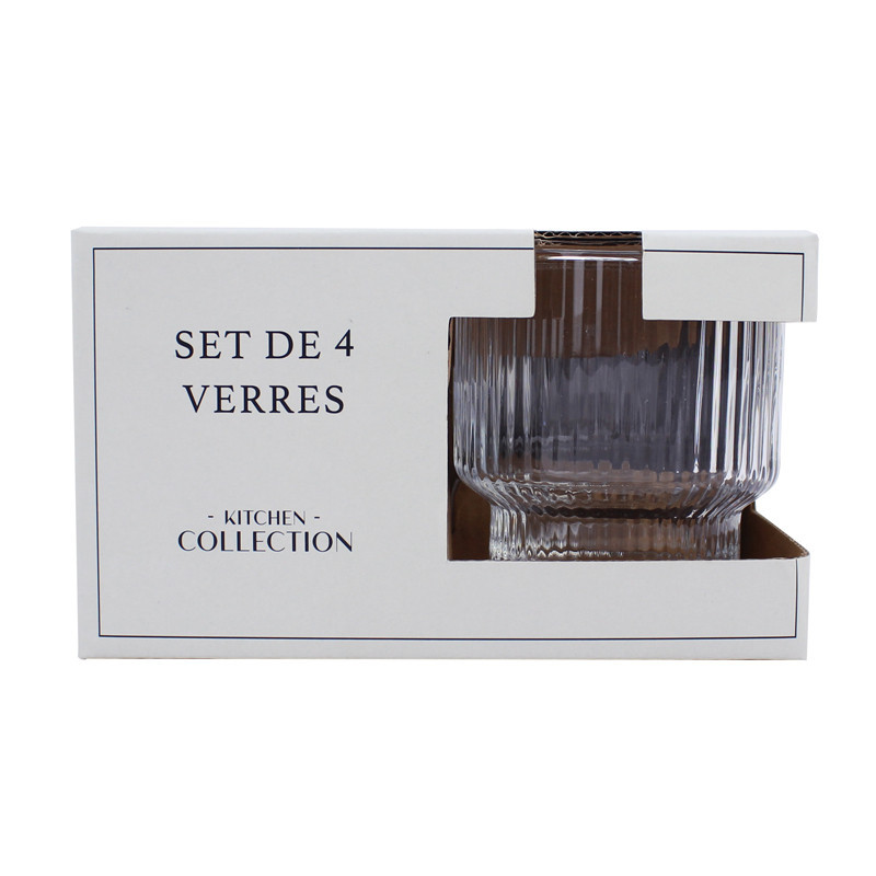 Verre strie transparent 31cl x4