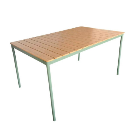 Table 4/6p metal/bois vert