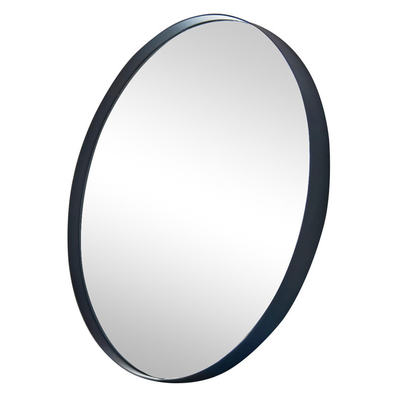 Miroir rond metal noir