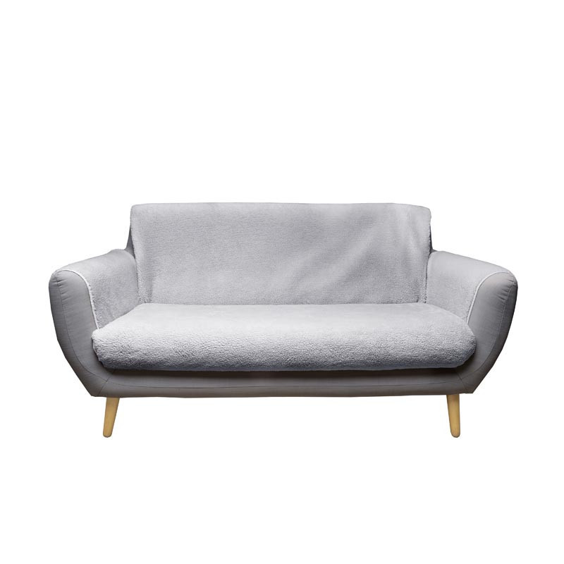 Housse de canape sherpa 2p gris